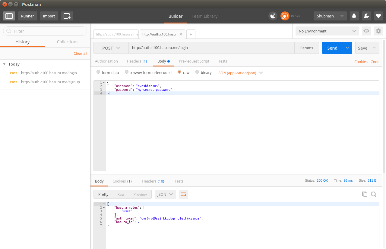 Task 3.3 — Hasura Auth API + Postman collection | by Shubhashish | Medium