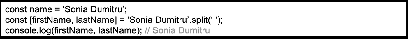 Destructuring Assignment Java Script By Sonia Dumitru Medium 1464