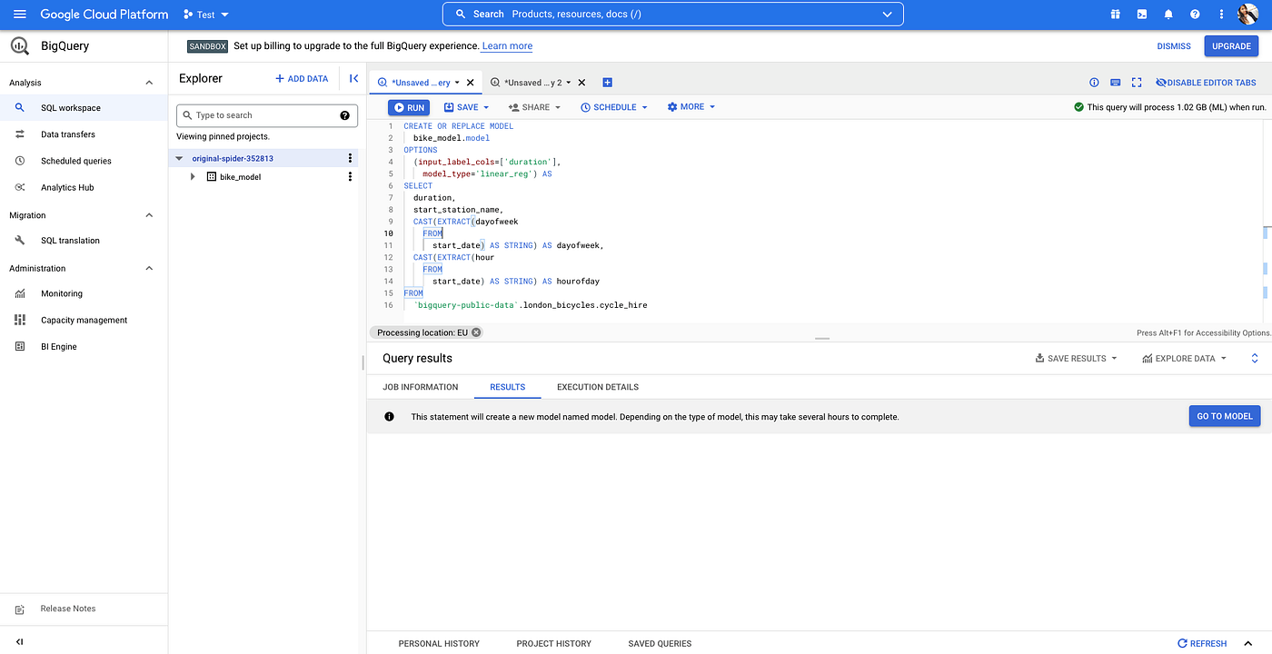 Machine Learning in Google Cloud with BigQuery | by Abonia ...