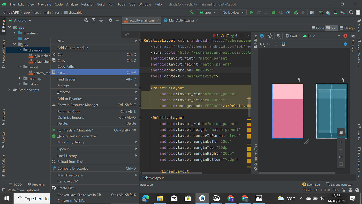 Membuat project Relative layout di Android studio ke Github. | by ...