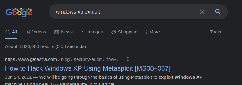 HackTheBox: Legacy. Windows XP exploit | by Ashlyn Matthews | Medium