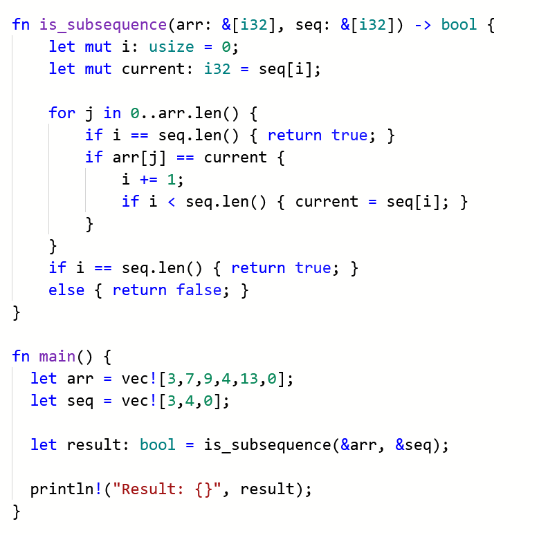 Is Sub Sequence Rust Write A Function That Validates If A By
