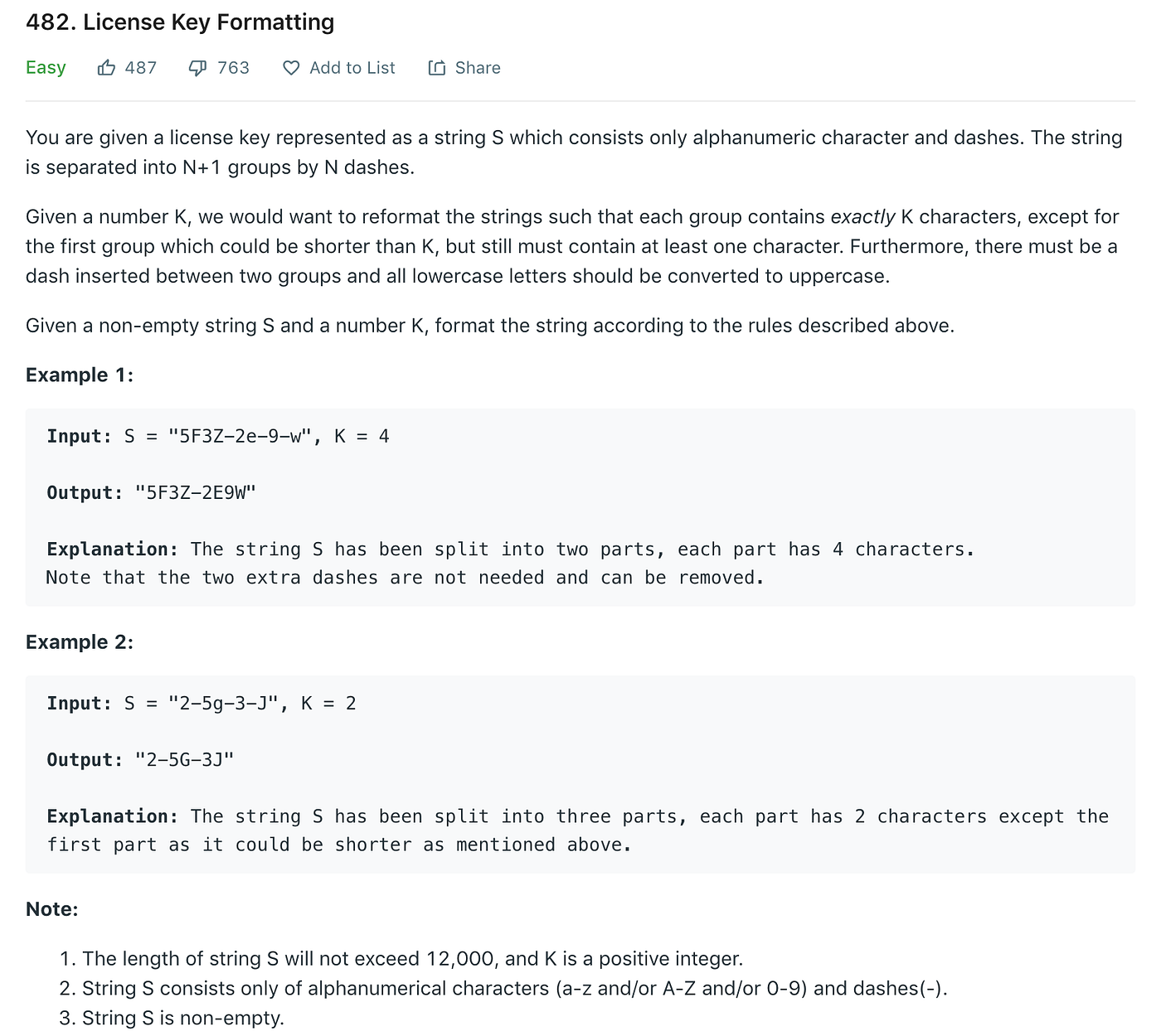 Leetcode (License Key Formatting) | by Kavit (zenwraight) | techie | Medium