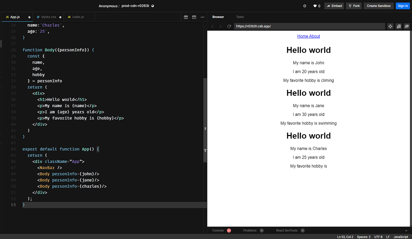 React JS components and props. Introduction | by Mickey Chen | Aug, 2022 | Medium