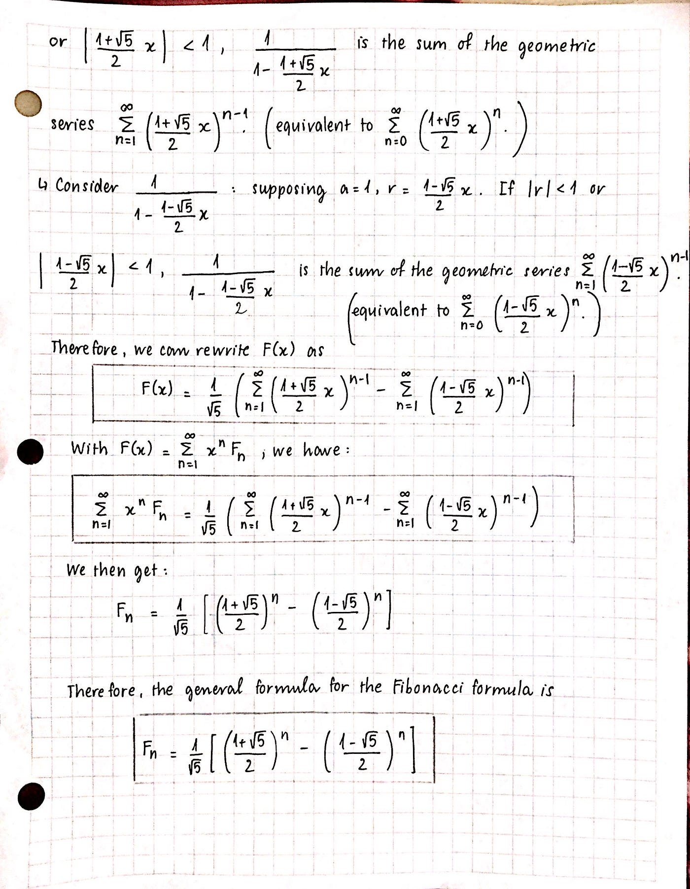 College Calculus III: The General Formula For Fibonacci Sequence | by Y ...