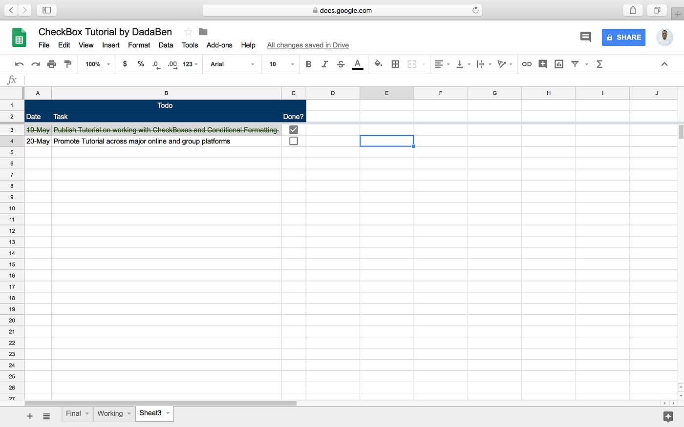Tutorial: How to build your own beautiful ToDo list Sheet | by Benjamin ...
