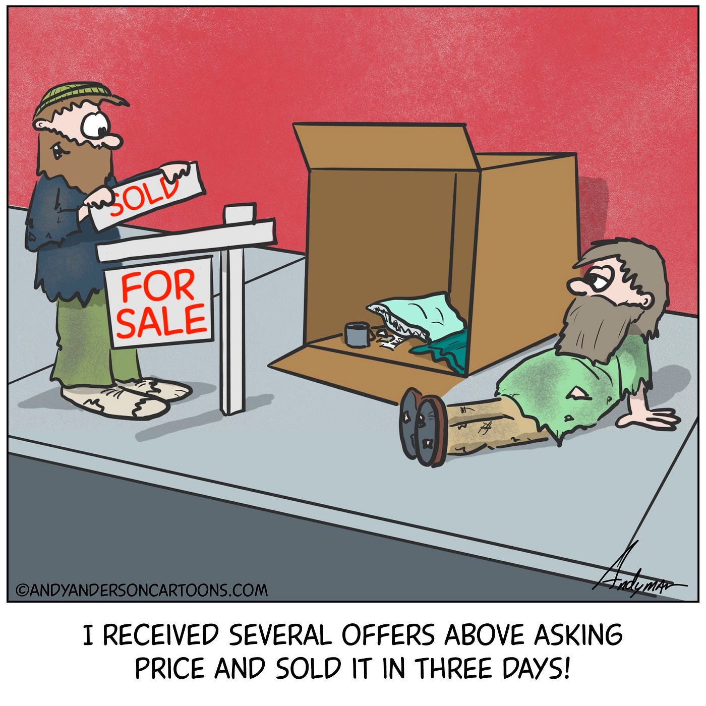 Housing market 2021 cartoon | Andy Anderson Cartoons