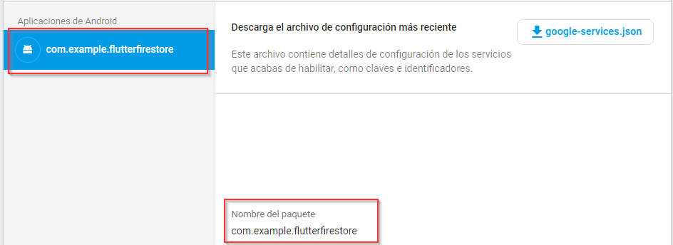 Flutter: Notificación en la compilación de la App: “No matching client found for package name ...