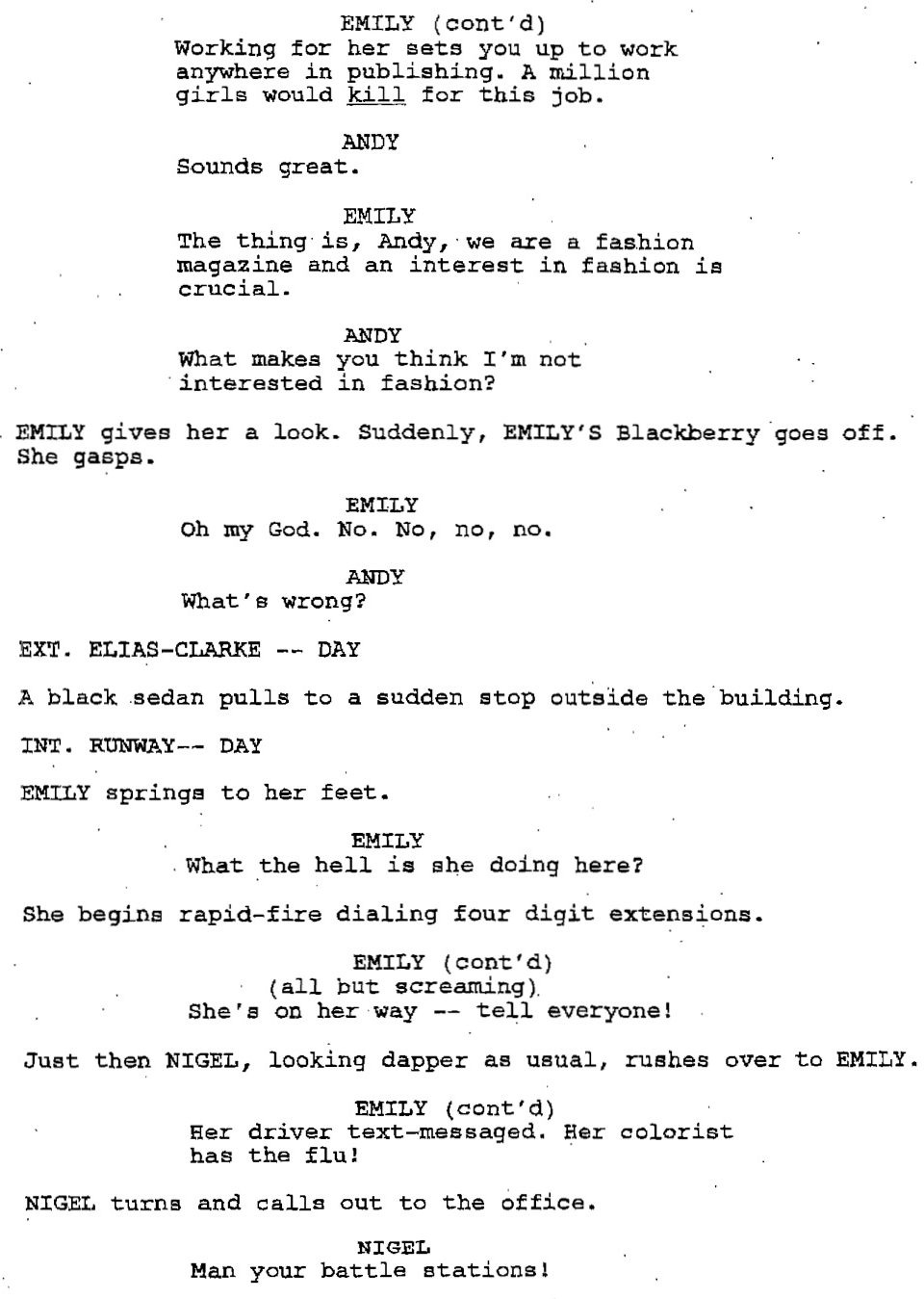 Script To Screen: “The Devil Wears Prada” | by Scott Myers | Go Into ...