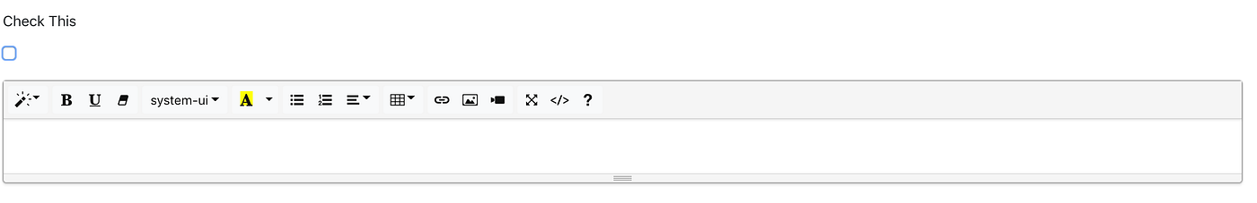 Fix Show SummerNote (WYSWIG) Issue on textarea (When Checkbox is checked) :) | by Ashutosh ...