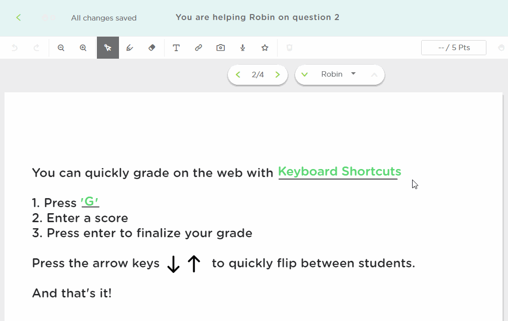 Save Time — Grade in Classkick. Providing feedback to your students in ...