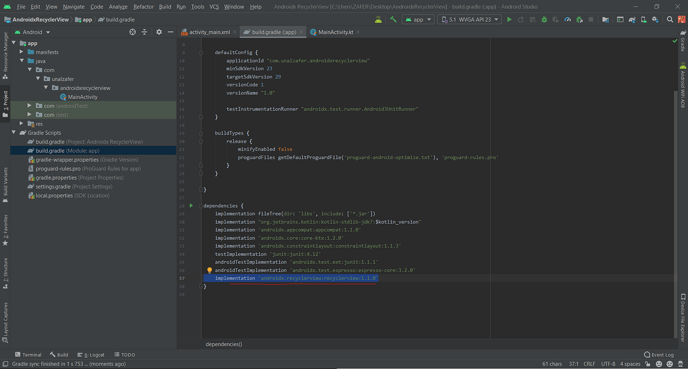 Kotlin — Androidx RecyclerView Kullanımı | by Ünal Zafer | Medium