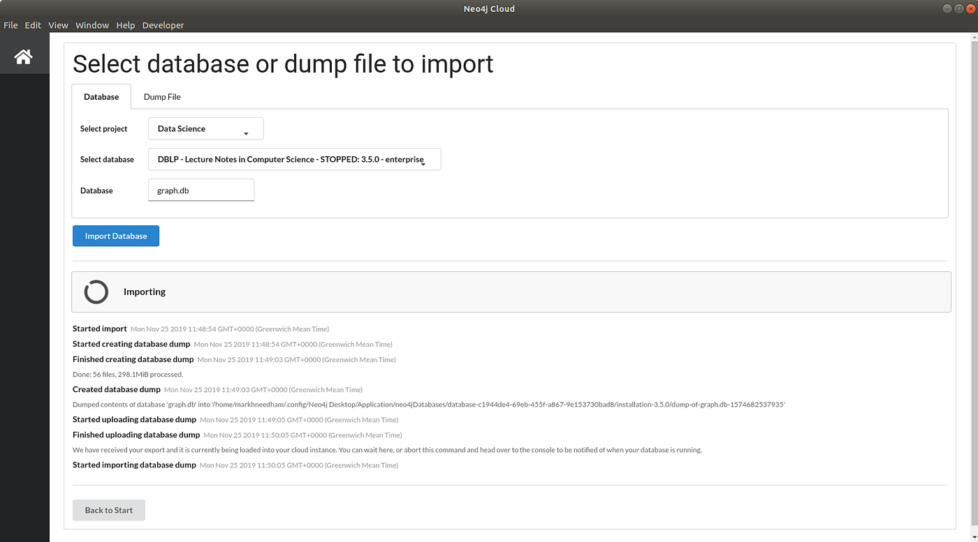 Importing Neo4j Desktop Databases To Neo4j Aura By Mark Needham Neo4j Developer Blog Medium