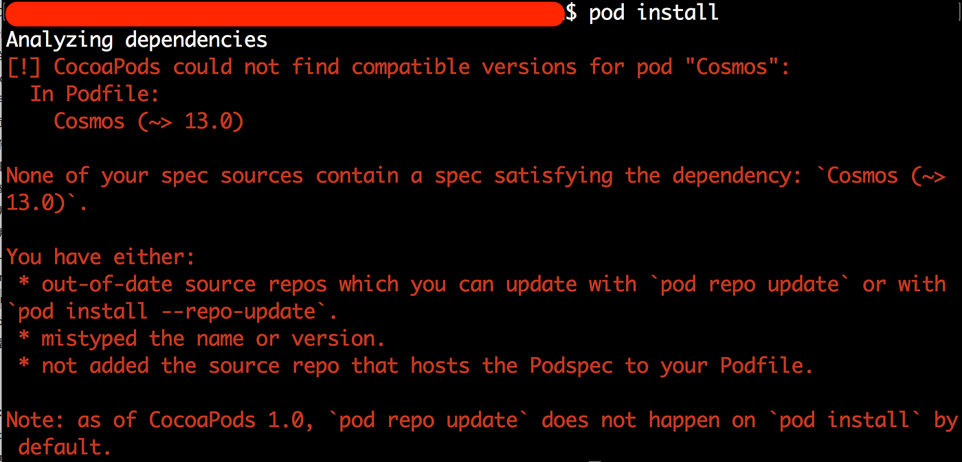 [Cocoapods] 安裝library的警告與錯誤. 警告相關(Warning) | by Bruce 布魯斯 | 梅川庫梓の學習筆記 | Medium