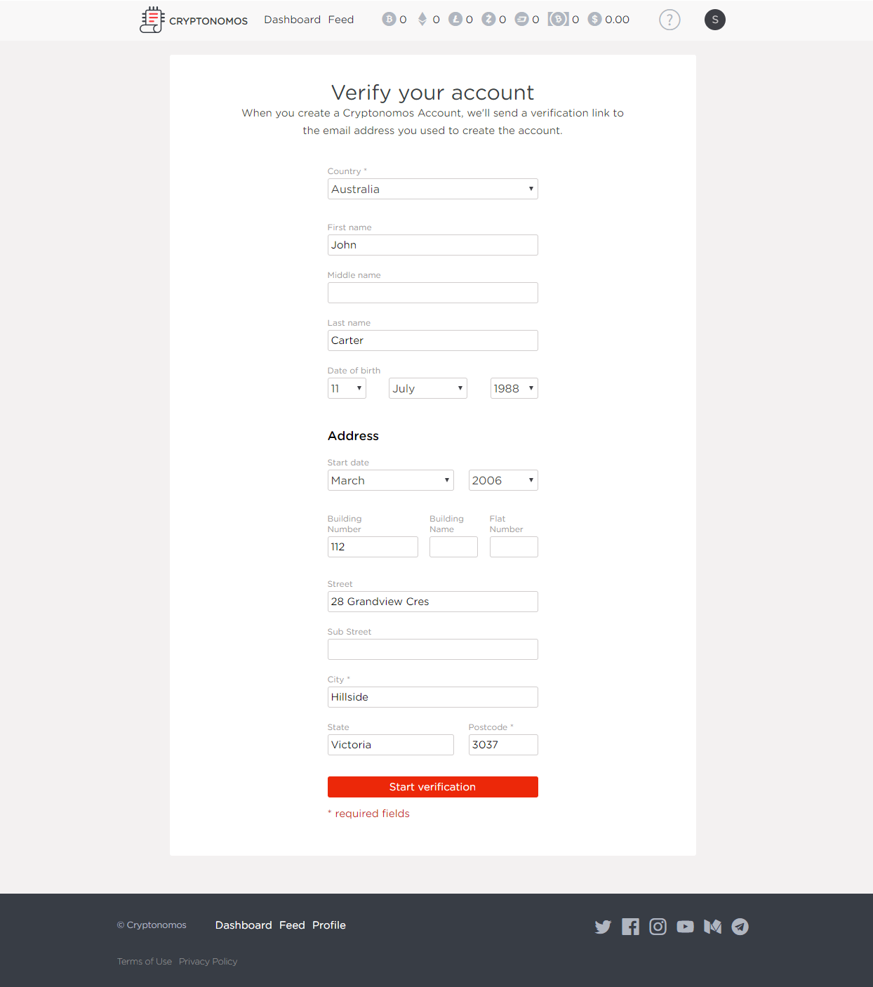 Instructions for how to go through KYC verification on the Cryptonomos ...