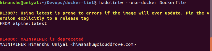 Linting A Docker File Using Hadolint By Himanshu Uniyal Clouddrove
