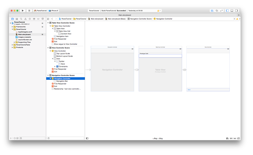 iOS + Swift 1.2 + parse.com 1.7.2 / Tutorial — Table View (Part 2 of 3) | by Bizzi Bradbury ...