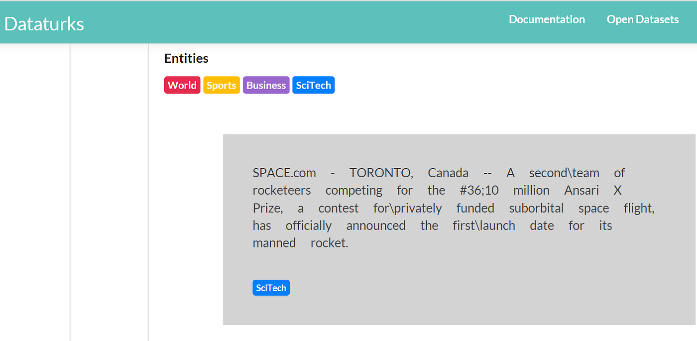 Rare text-classification open datasets | by DataTurks: Data Annotations Made Super Easy | Medium