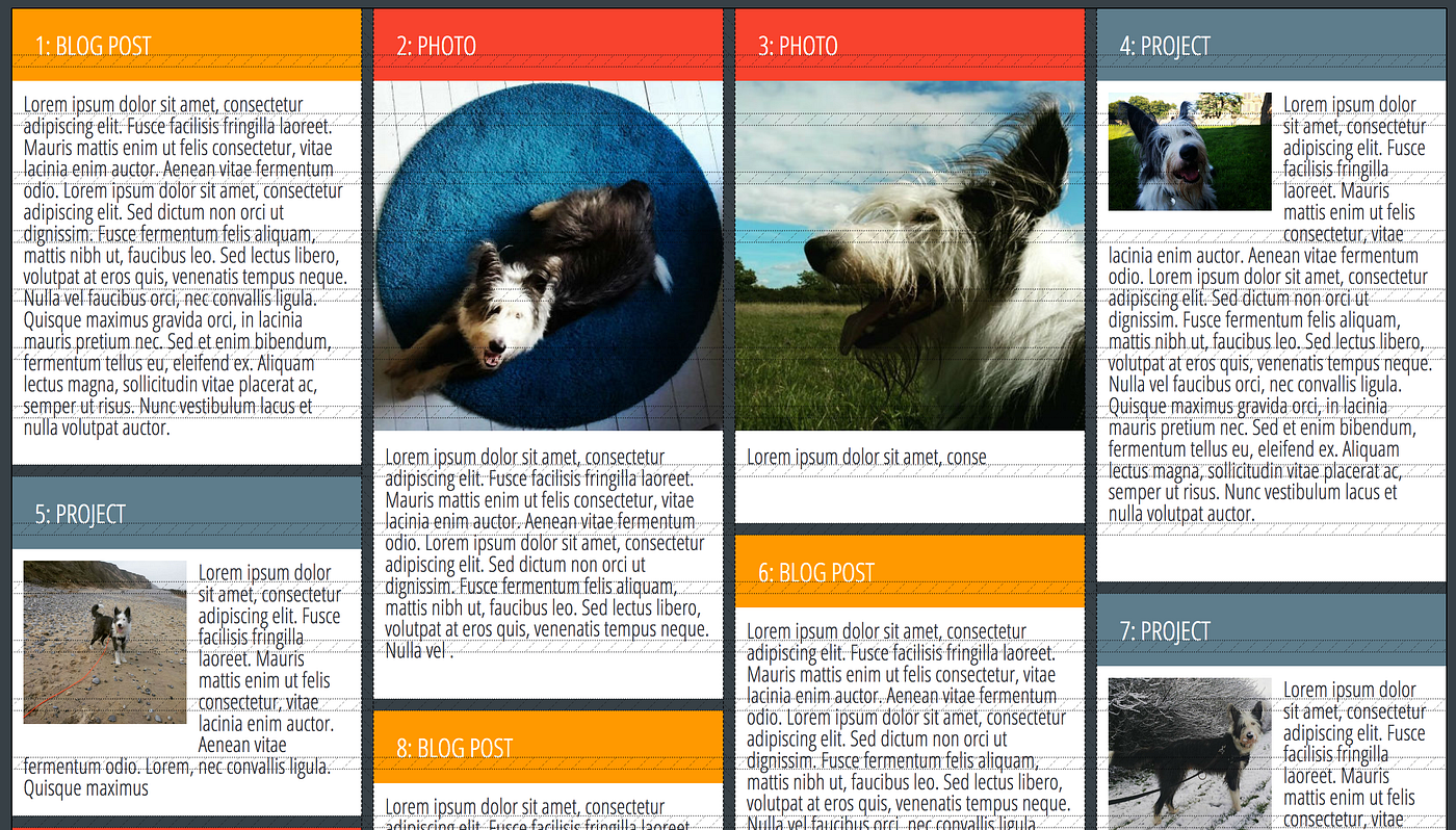 Masonry style layout with CSS Grid | by Andy Barefoot | Medium