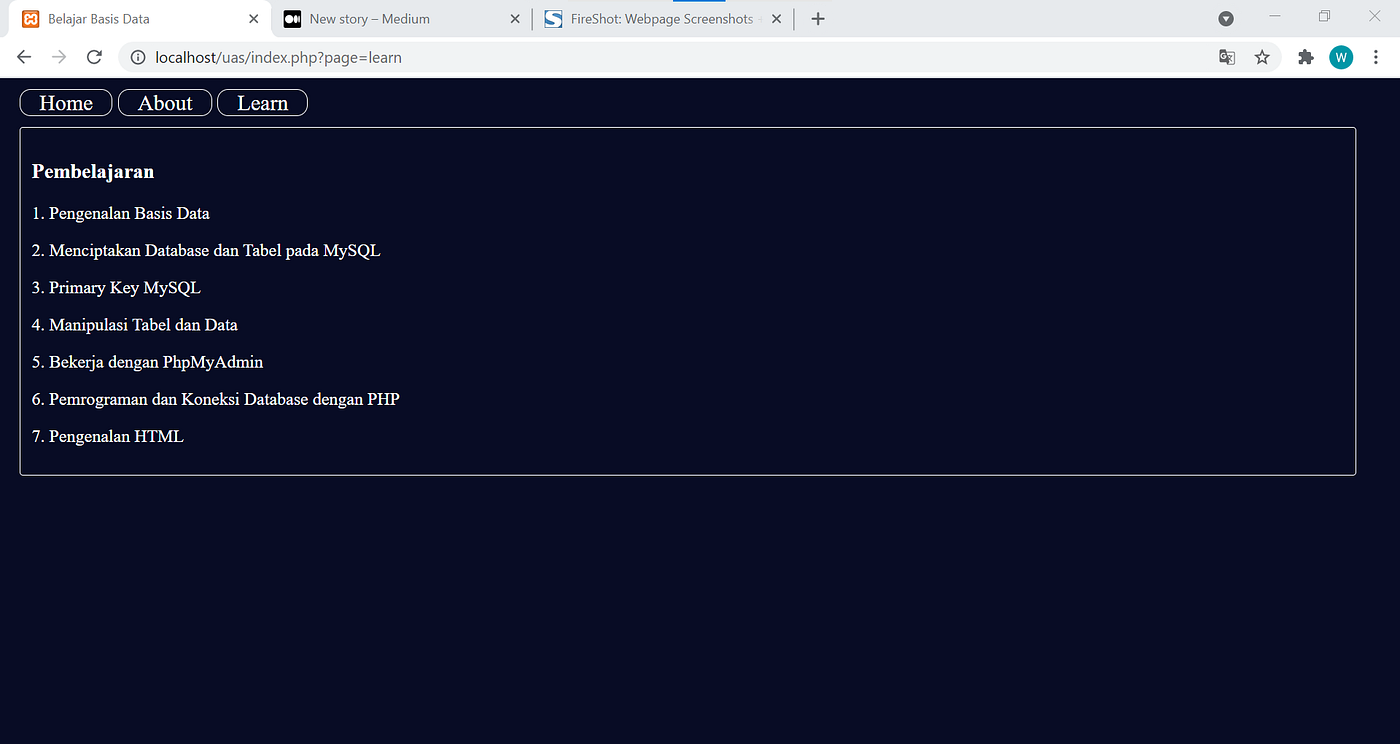 Membuat Website Dinamis pada Localhost | by Widya Indriyani | Medium