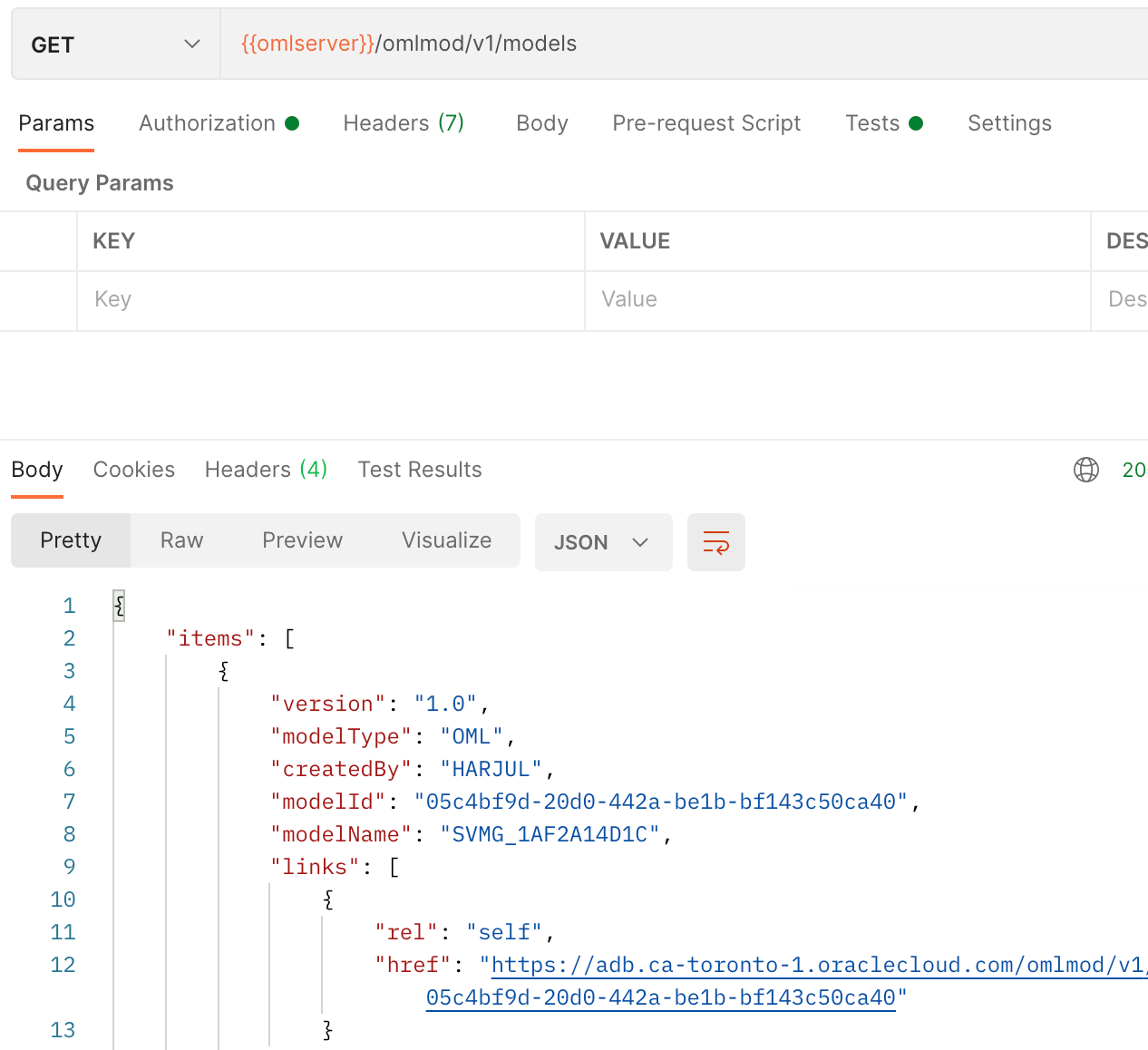Configure Postman for Oracle Machine Learning Model | by Harjul ...