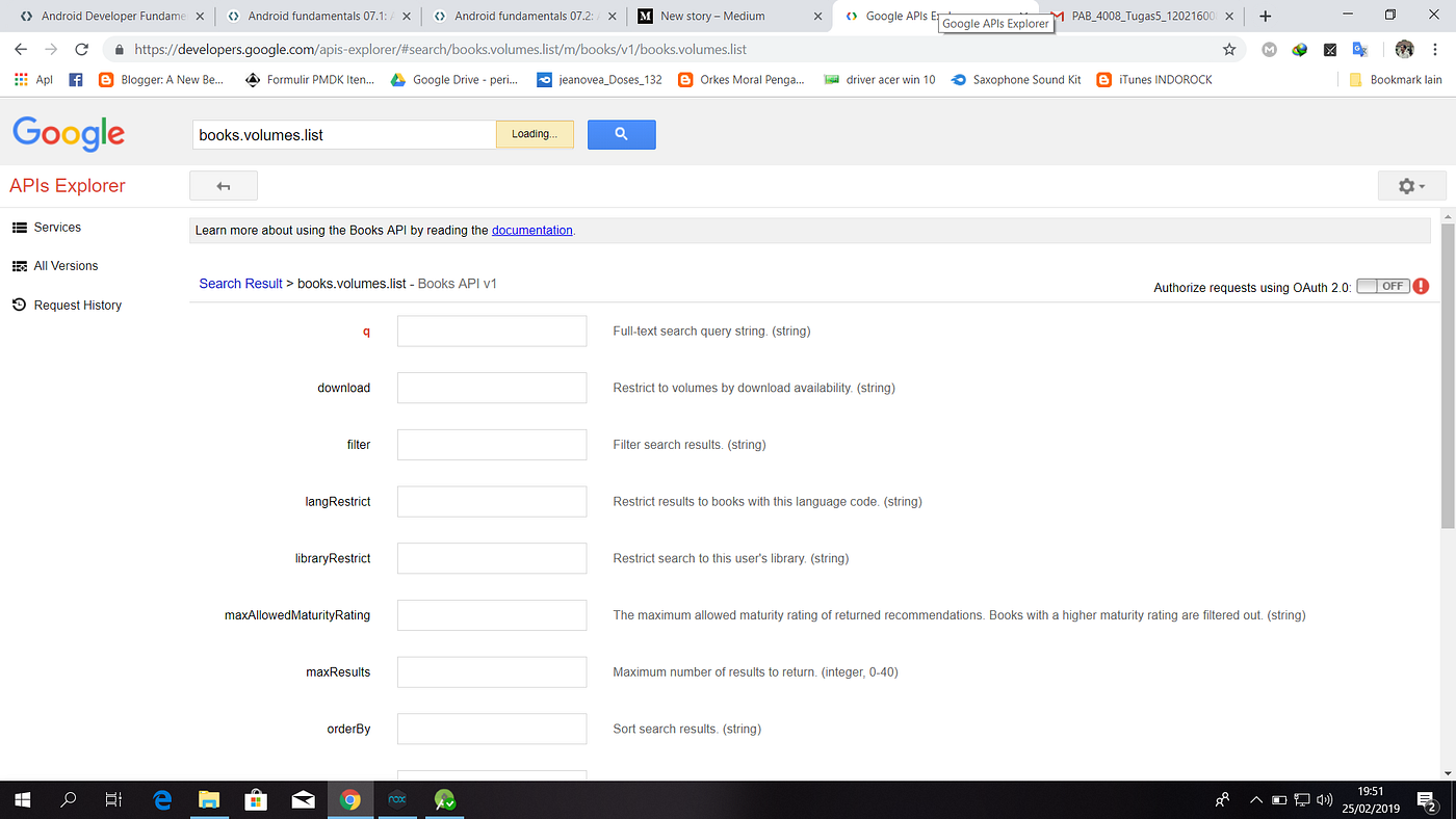 test .2. Task 1. Explore the Google Books API | by wahyu afrizal | Medium