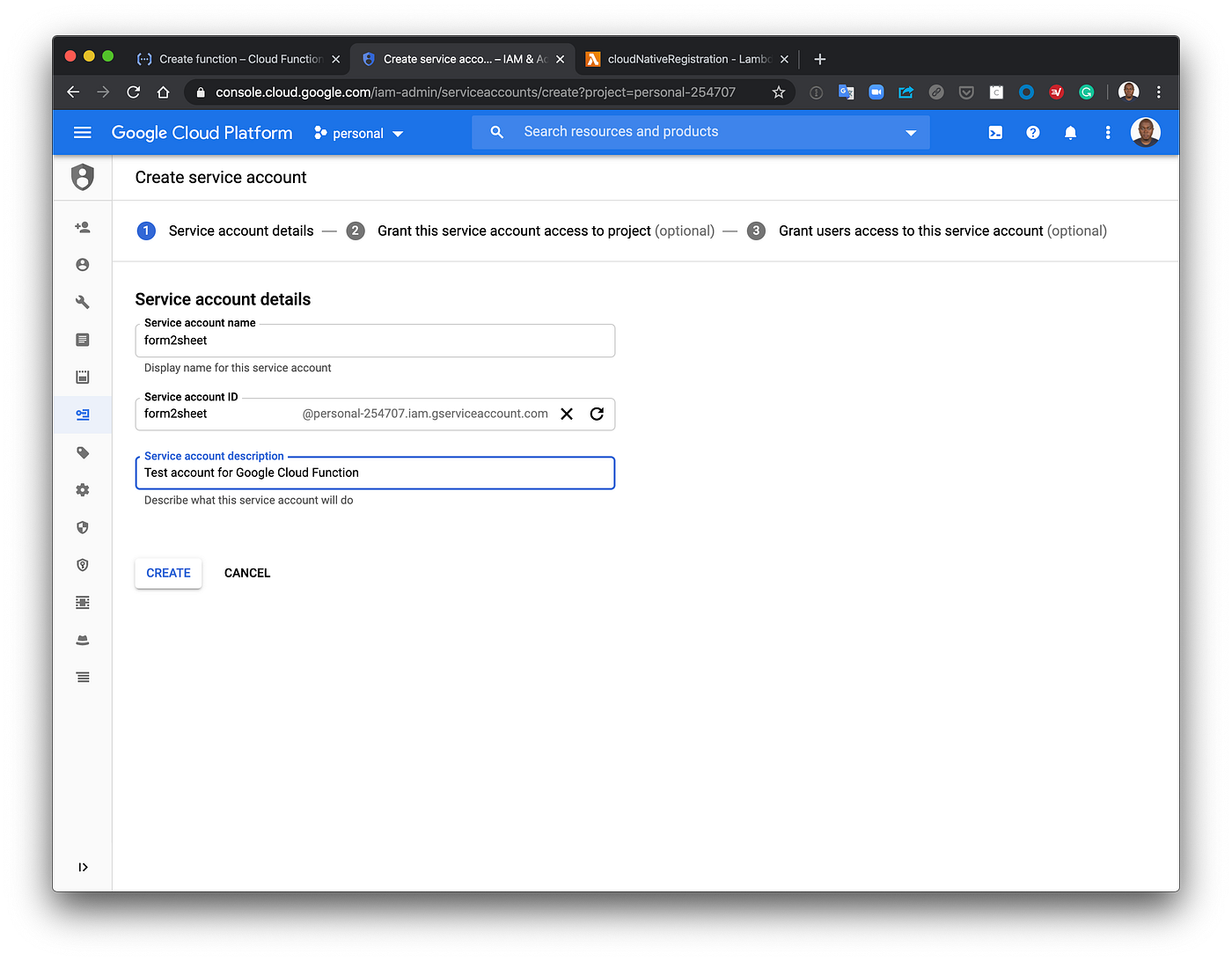 How to collect form data from a JAMStack website to Google Sheets using Google Cloud Functions ...