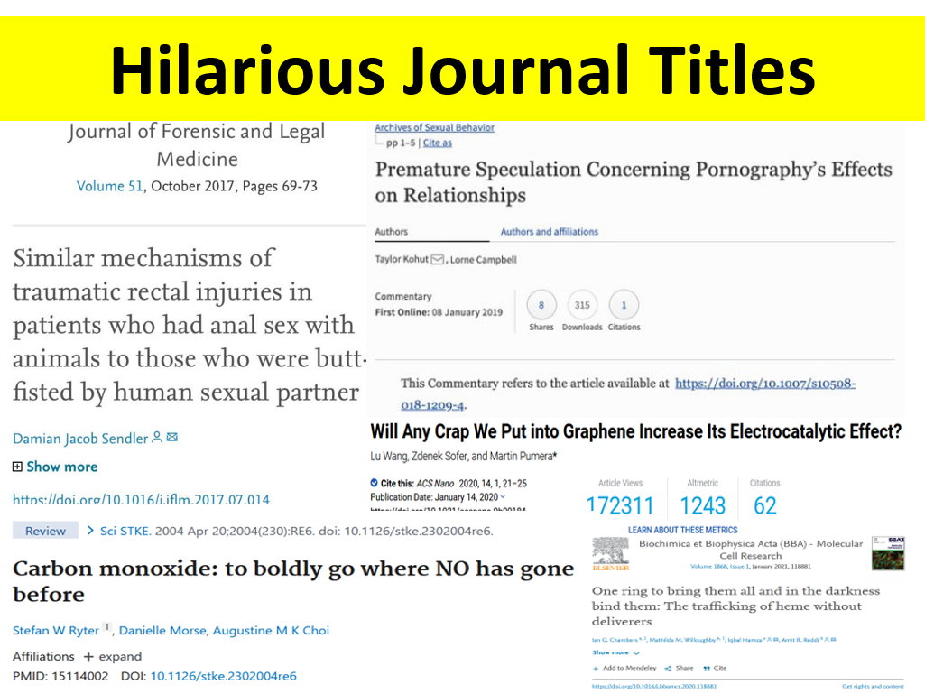 Hilarious Paper Titles. These scientific articles have amusing… | by Vineeth Venugopal | Oct ...