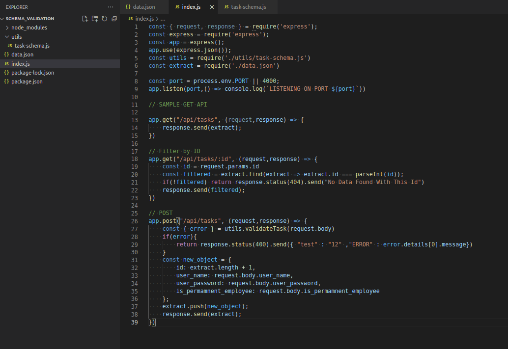 Data validation based on schema using “@happi/joi library” in the ...