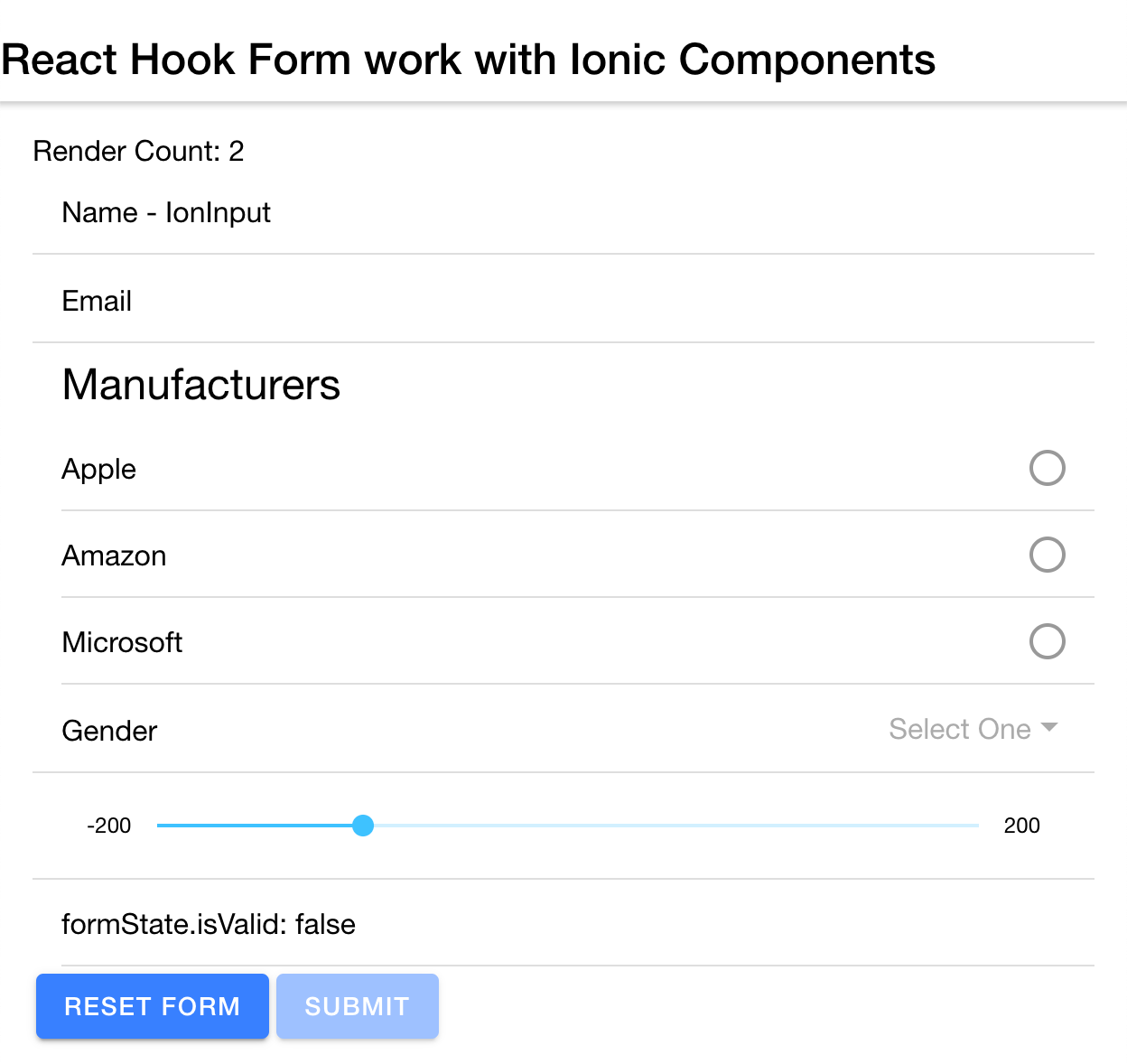 How To Use The React Hook Form With Ionic React Components
