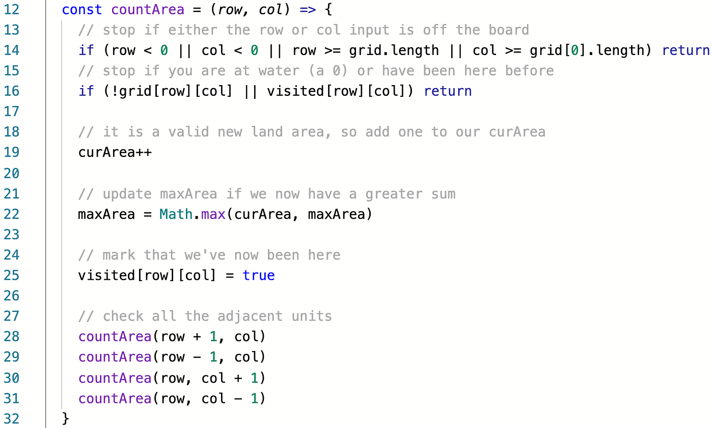 Looking for a JavaScript island?. The premise: you have a matrix that ...