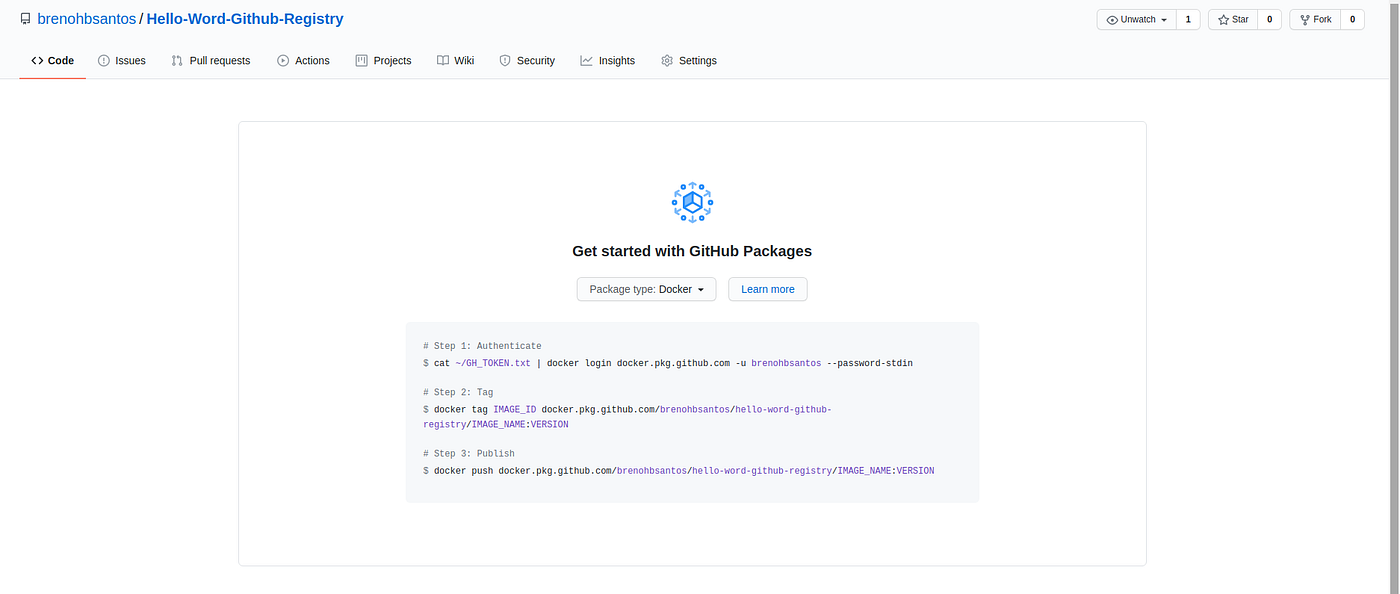 Subindo sua imagem no GitHub Container Registry | by Breno Santos | Medium