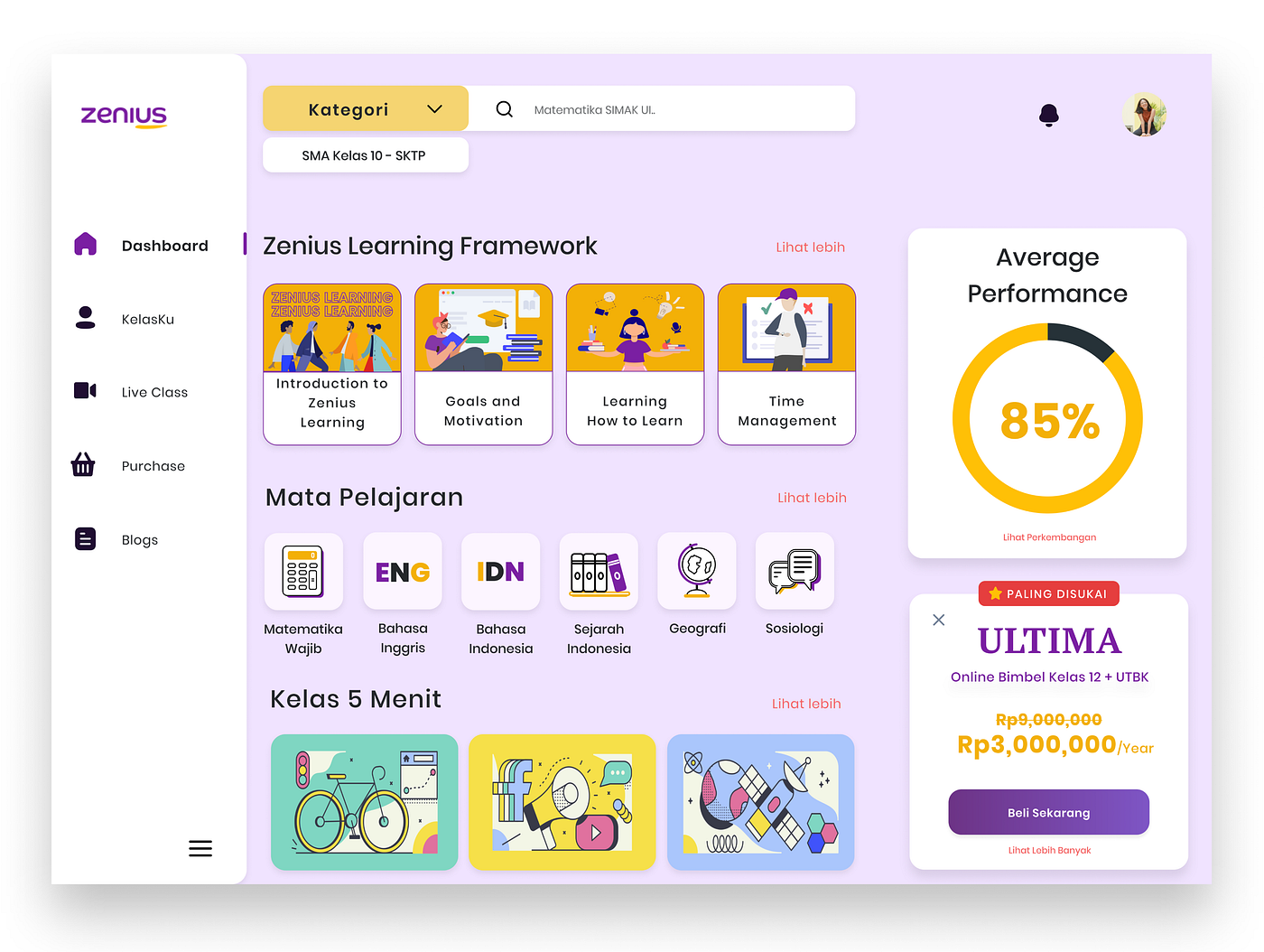 UI/UX Case Study: Zenius Education Web Desktop Version | Design Jam ...