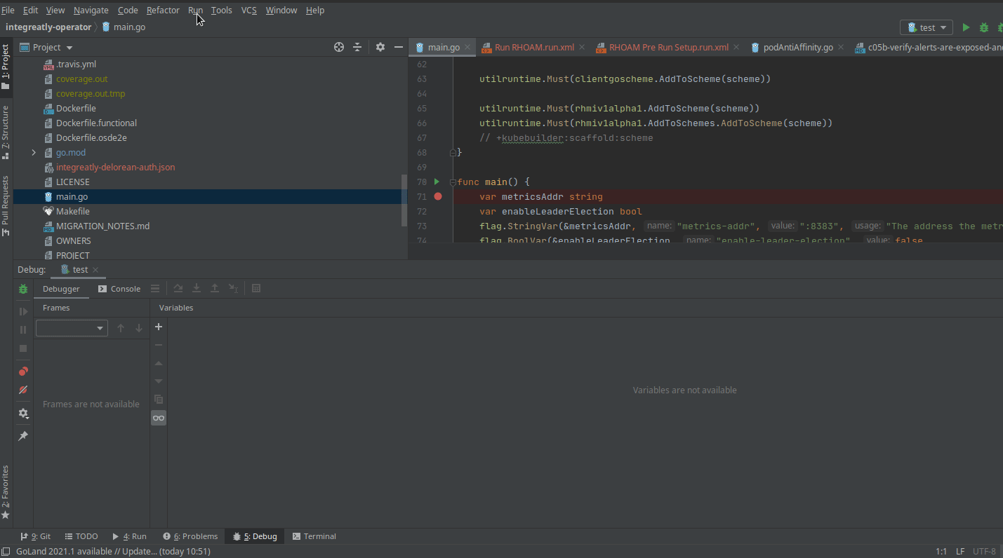 Debug Kubernetes Operator-sdk v1.0.0 locally in Goland - Operators - Medium