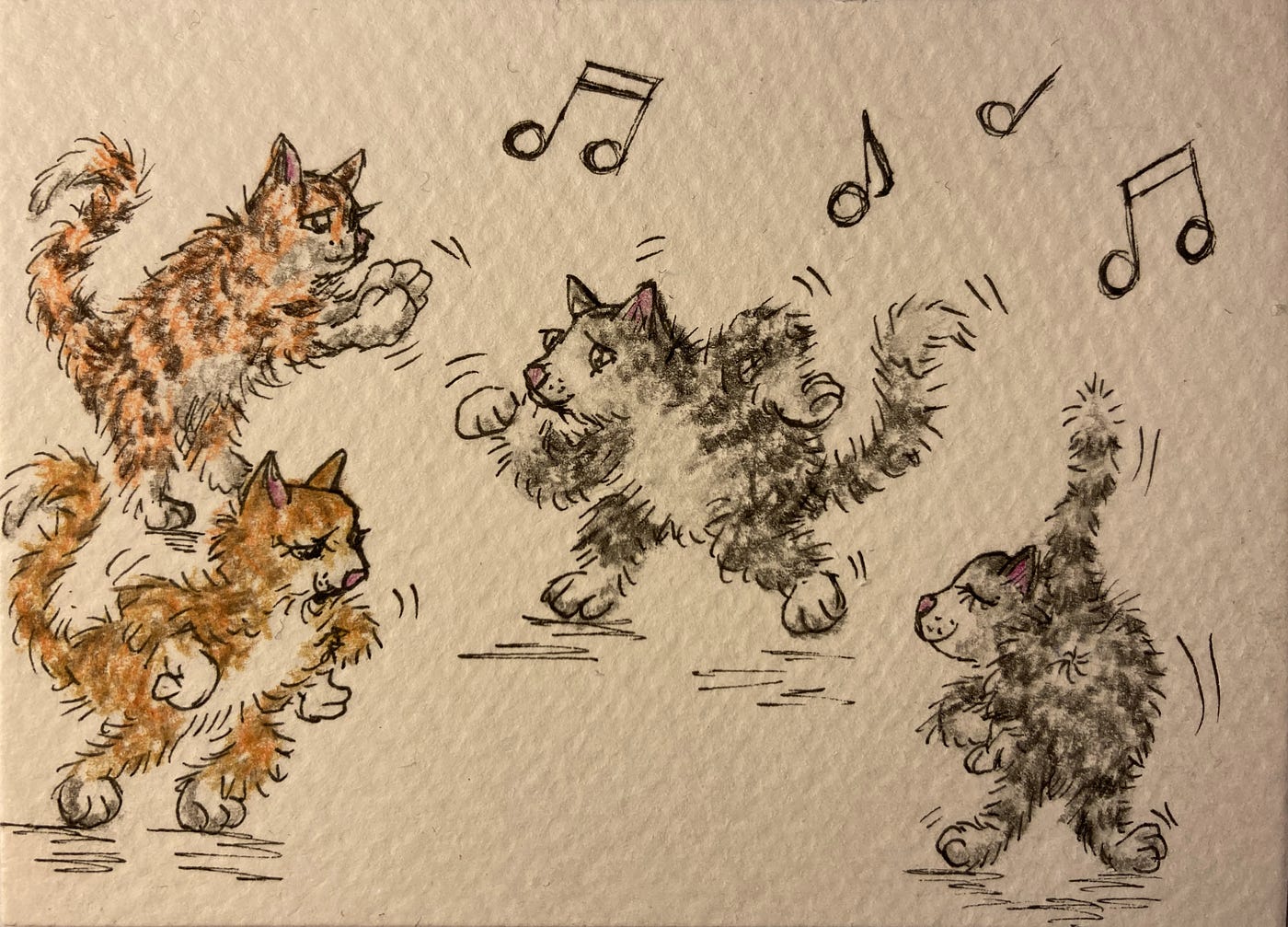 How to Draw Cats Dancing to the Birdie Song — in Stages | by Susan ...