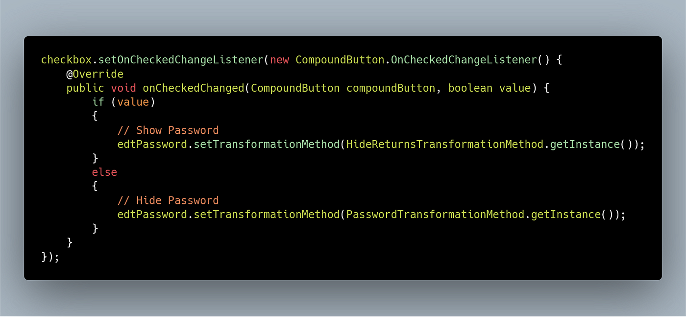 Showhide Password In Edittext In Android By Wajahat Karim Androidpub Medium