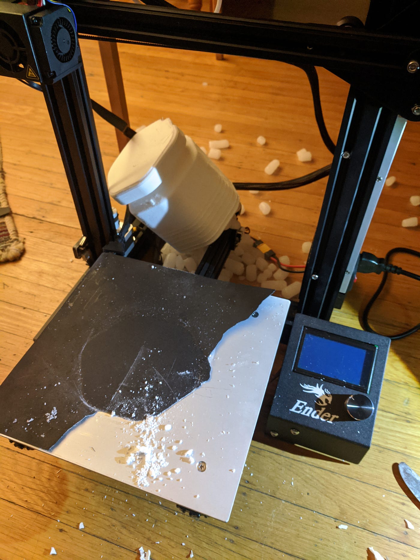 Removing a stuck 3D print with dry ice | by Marvin Irwin | Medium