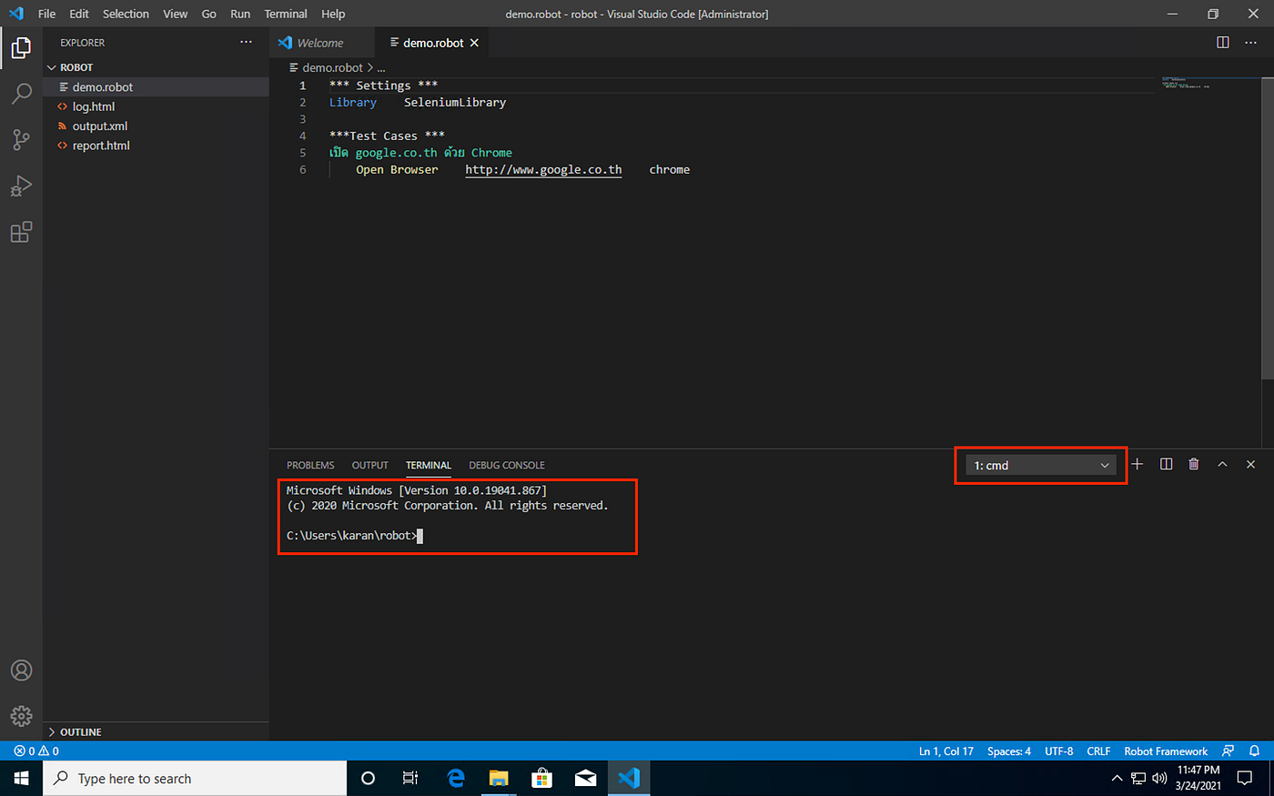 [จดละเอียด] ติดตั้ง Robot Framework เพื่อทดสอบ Web บนเครื่อง Windows 10 ...