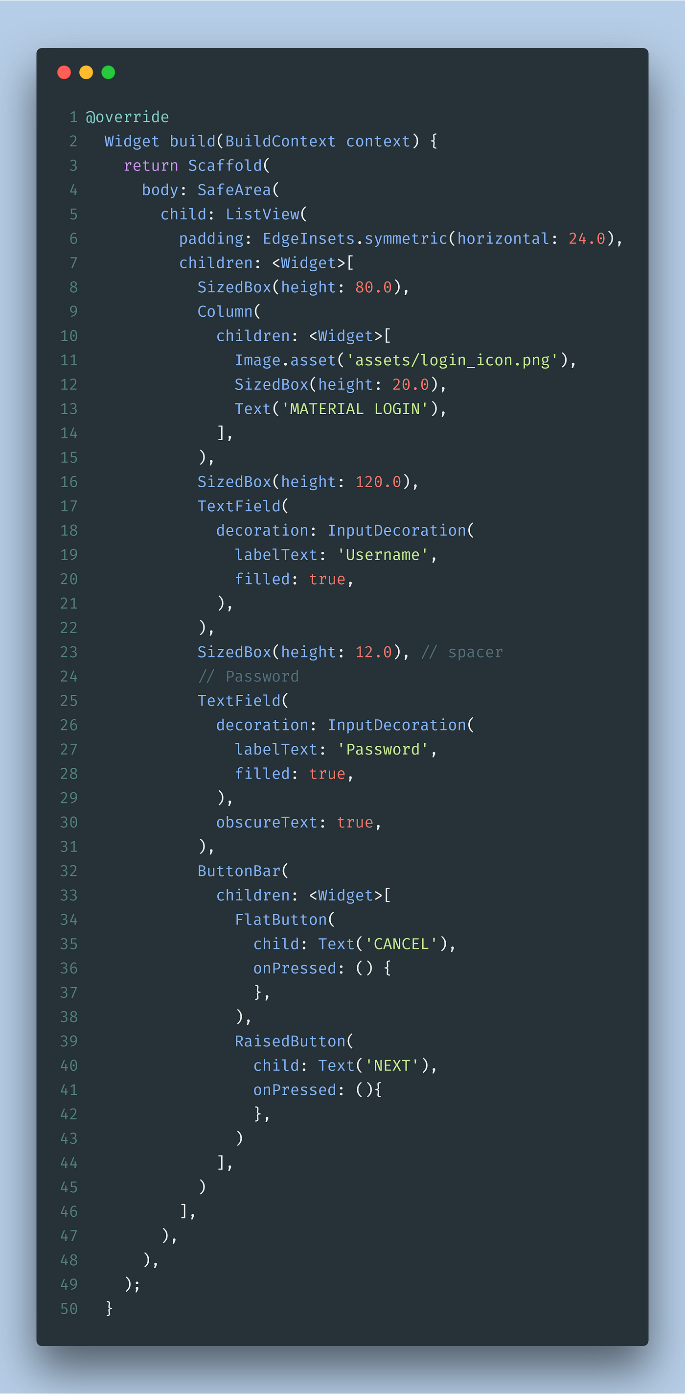 Make a Material Design login page with Flutter — The Basics | by ...