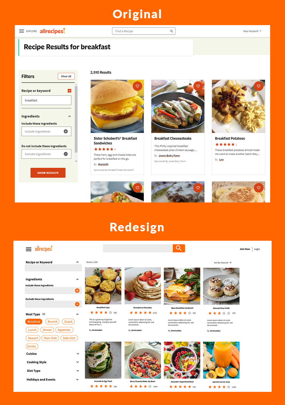 Allrecipes UX Design Study: Redesigning the Most Popular Cooking Site ...
