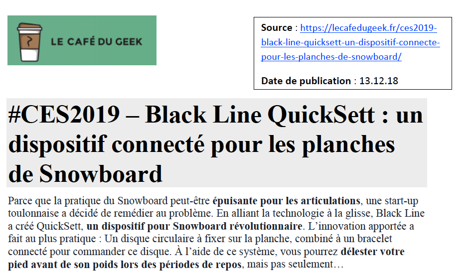 Le succès de la startup Black Line et son innovation le QuickSett/The ...