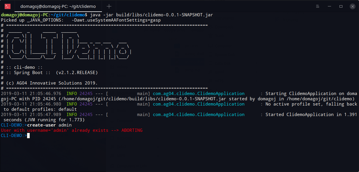 Developing CLI application with Spring Shell (part 2) | by Domagoj Madunić | Agency04 | Medium