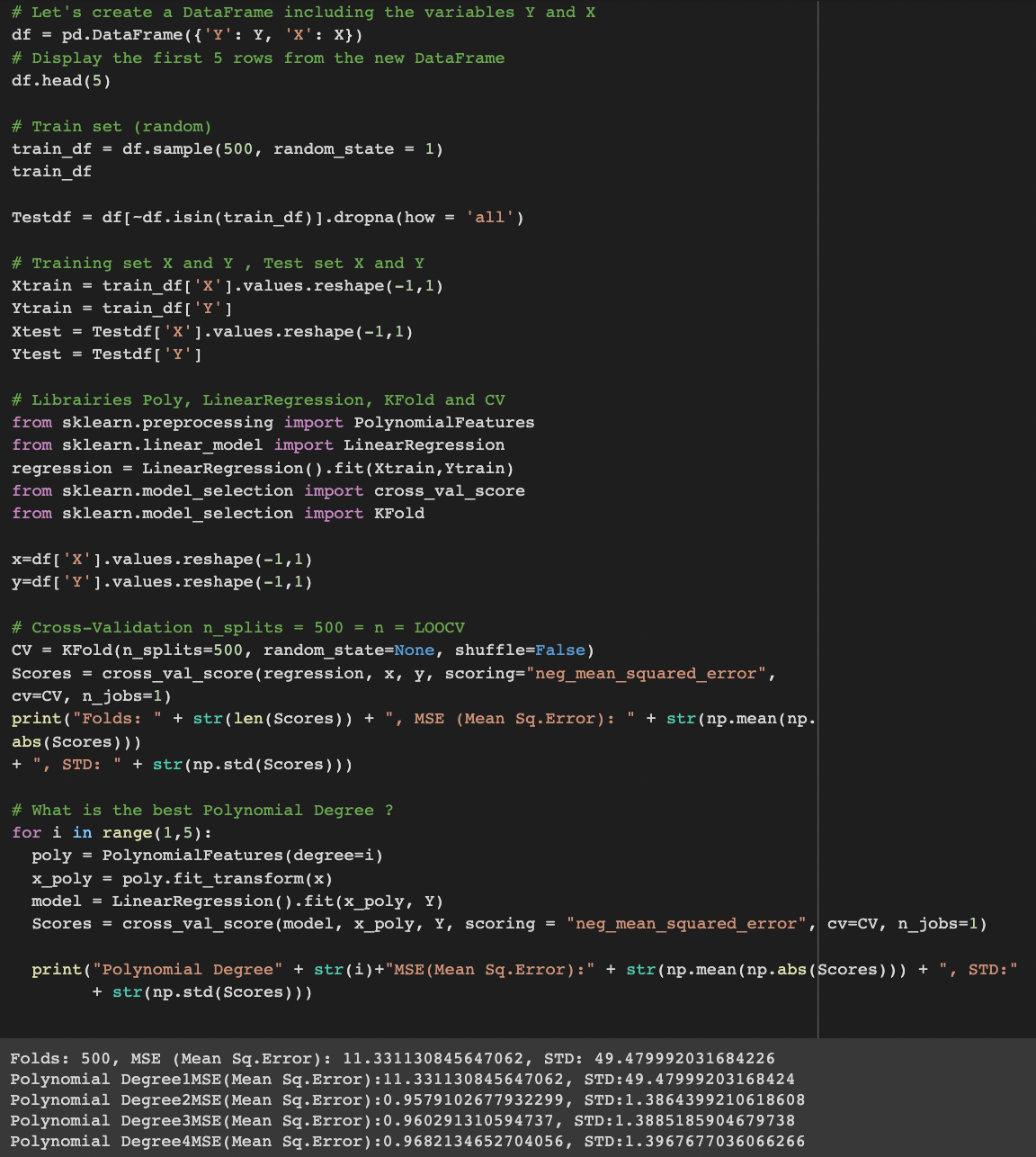 Cross-Validation (CV) : Polynomial functions with data normally ...