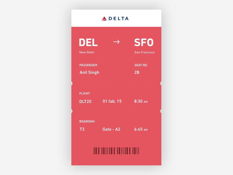 Boarding Pass UI Concepts by Dribbble Designers | by Emma Drews ...