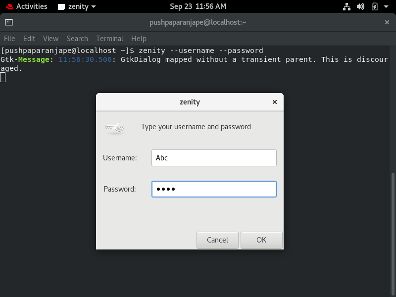 ZENITY COMMAND IN LINUX. Description - | by Pushpa Paranjape | Medium