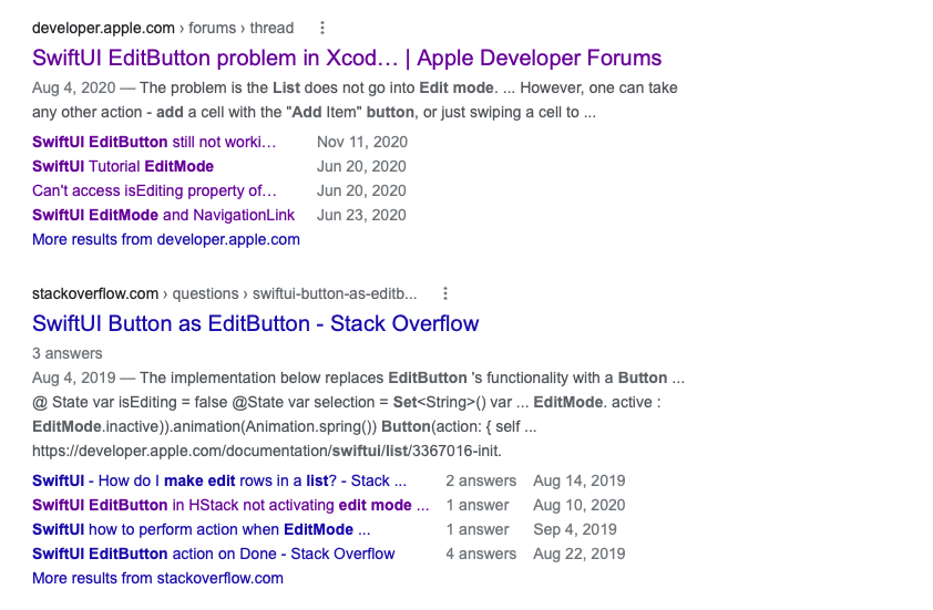 SwiftUI and the Intermittent EditMode | by Michael Long | Geek Culture | Medium