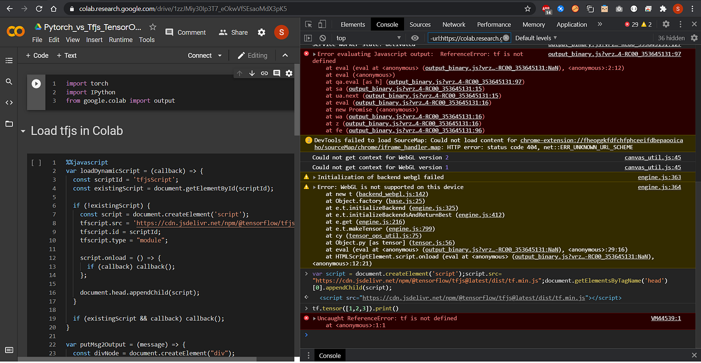 Experiment Running Tensorflow.js Code in Google Colab | by Stephen Cow Chau | The Startup | Medium