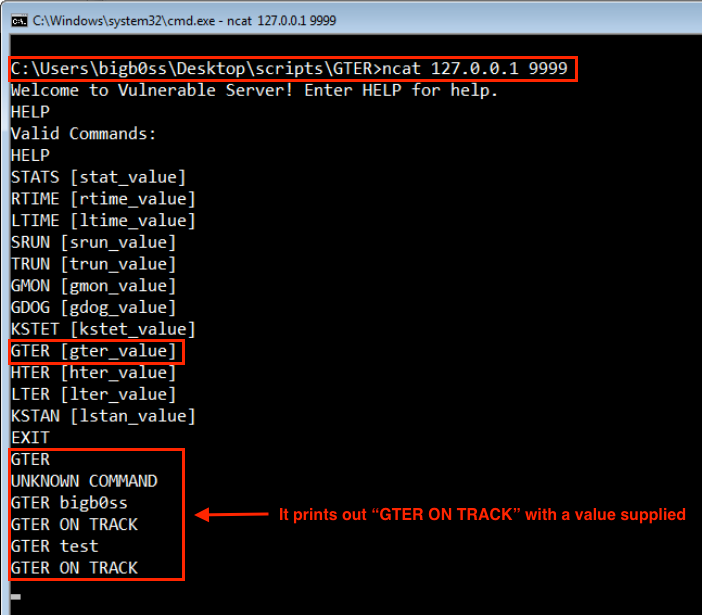 [ExpDev] Vulnserver — Part 6. Vulnserver — Part 6 (GTER — EIP… | by bigb0ss | InfoSec Write-ups