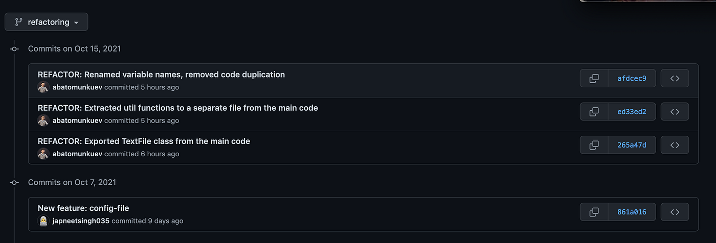 Refactoring & Working with Git Rebase | by Andrei Batomunkuev | Medium